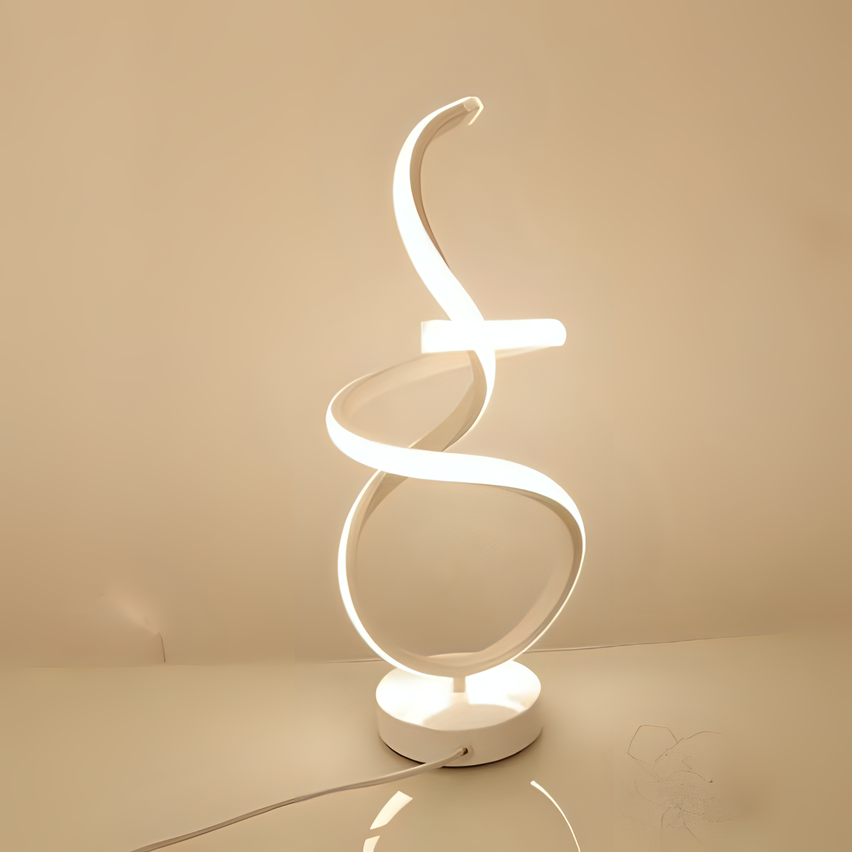 Modern Spiral LED Table Lamp with Minimalist Design for Home Decor – JassourCo.